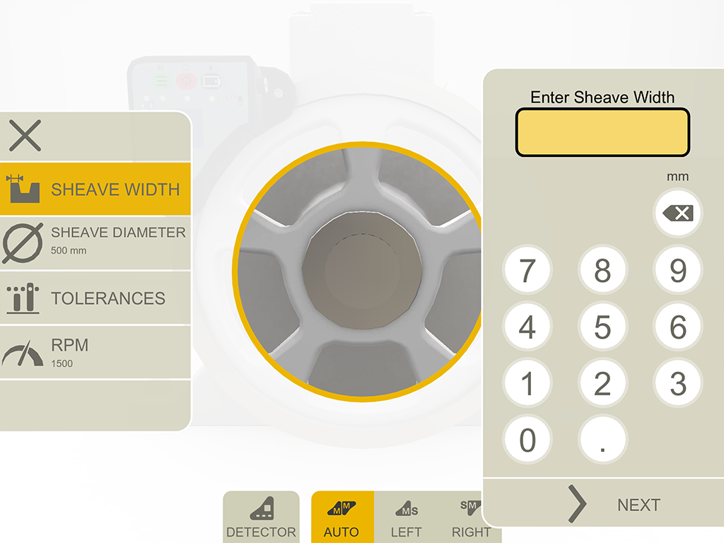 Sheave width and diameter